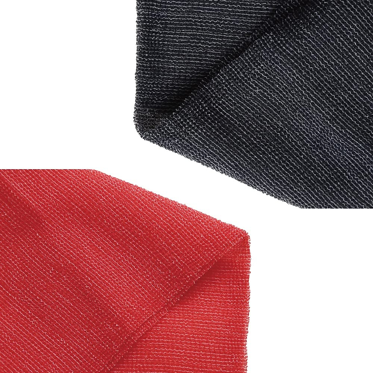 Extra Rough, Exfoliating Washcloth [Made in Japan] Exfoliating Towel Special Texture Makes Fluffy Foam Lather, Back Scrubber, Dead Skin Cell Remover [Loofah for Women and Men] (2pcs Set(Red, Gray))