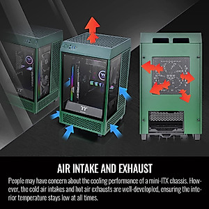 Thermaltake Tower 100 Racing Green Edition Tempered Glass Mini Tower Computer Chassis Supports Mini-ITX CA-1R3-00SCWN-00