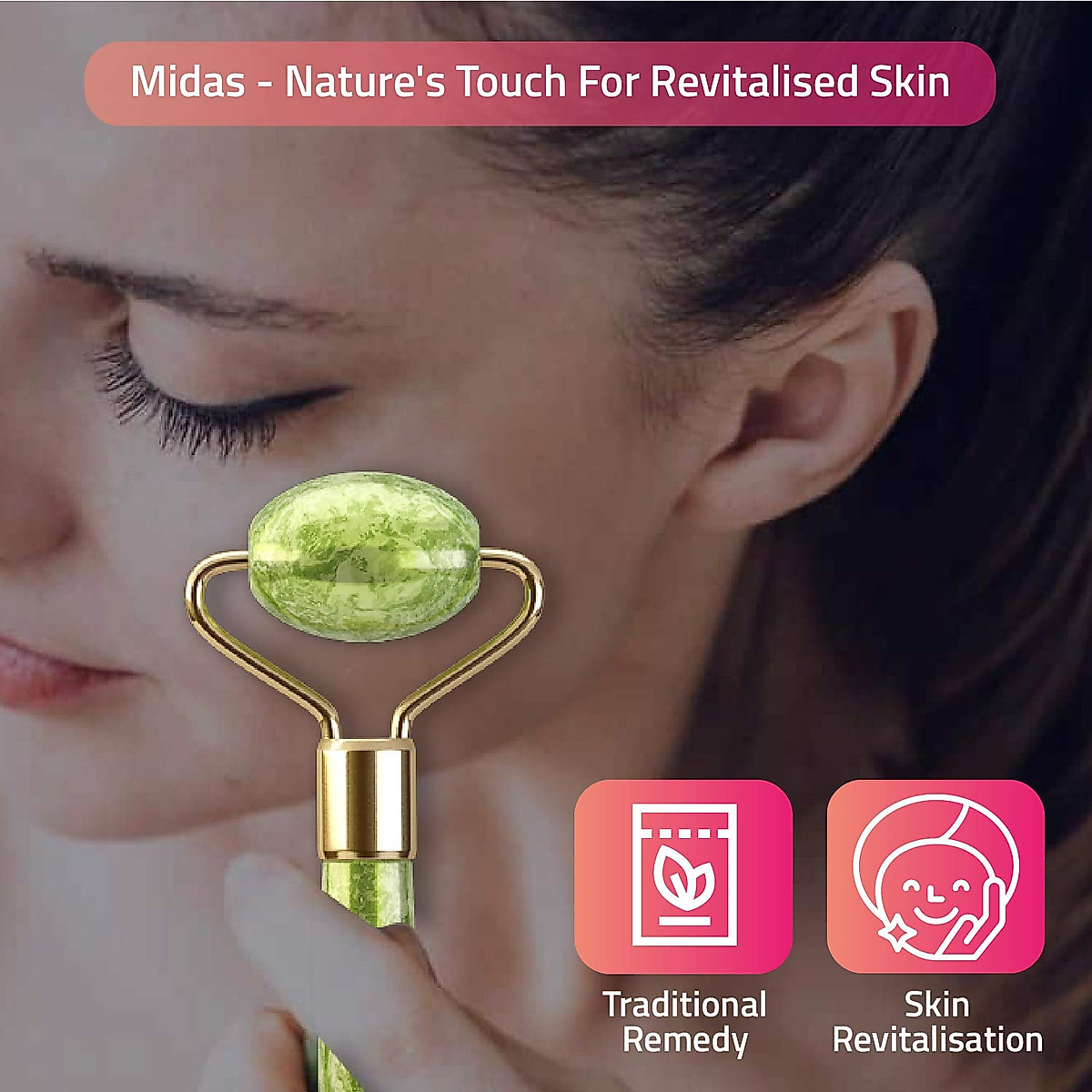 Cytari Chi Jade Rolling Kit 100% Natural Jade Roller | Anti Aging Massage and Lymph Drainage Tool for , Eye, Neck, Body |Wrinkles, and Fine Lines