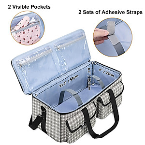 YARWO Double/Triple Slow Cooker Travel Bag (23.4L x 9.2W x 8.1H), Portable Slow Cooker Carrier Case with Shoulder Strap and Multi Pockets for Kitchen Appliance Machine and Accessories, Gray