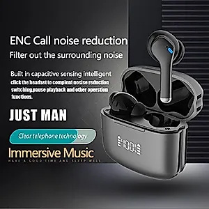 GDJBA Ear Buds Wireless Bluetooth Earbuds 5.3 Bluetooth Headphones with Noise Cancelling Microphone HiFi Sound Quality 60 Hours Listening Waterproof Compatible with iPhone/Android