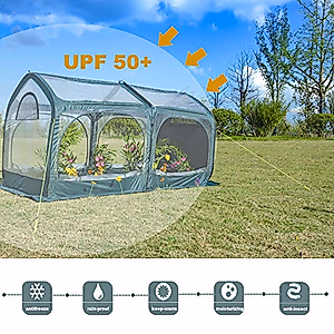 porayhut Pop Up Greenhouse Cover Flower House Mini Gardening Plant Flower Sunshine Room Room,Backyard PVC Greenhouse Cover for Cold Frost Protector Gardening Plants (Large)