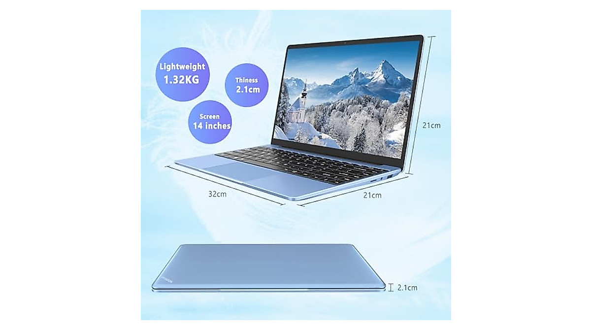 WOZIFAN 14-Inch Laptop with Windows 11 - Powerful & Portable