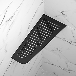 Bernkot Corner Shower Shelf 12" Matte Black 304 Stainless Steel Quadrilateral Corner Shelf Heavy Duty Recessed Bathroom Black Shelf No Drilling Needed