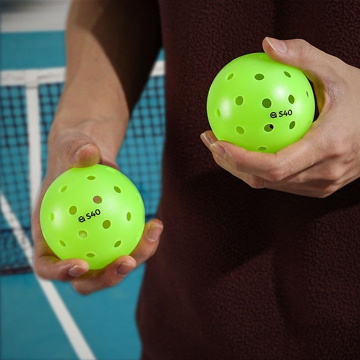 A11N S40 Outdoor Pickleball Balls- USAPA Approved, 6-Pack, Neon Green