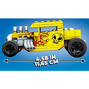 MEGA Hot Wheels Bone Shaker Racecar Building Set with 111 Pieces with Micro Figure Driver Figure, Toy Gift Set for Ages 5 and Up