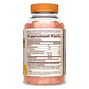 Nature's Bounty Sundown Vitamin C Gummies With Rosehips And Citrus Bioflavonoids, Orange Flavored, 90 Count