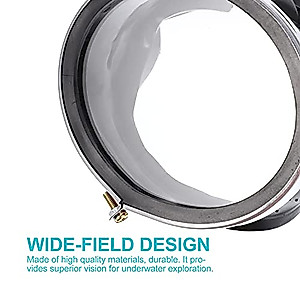 BESPORTBLE Single Lens Snorkel Retro Oval Glass Silicone Scuba Dive Anti- Fog Anti- Leak Wide Vision Diving Swimming Goggles for Men Women