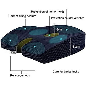 QINERSAW Seat Cushion Pillow for Office Chair, Memory Foam Firm Coccyx Pad, U Shaped Ergonomic Memory Foam Cushion for Office Chairs, Car Seats or Dining Chairs