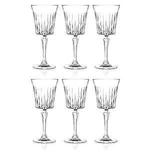 Barski Wine Glass - Goblet - Red Wine - White Wine - Water Glass - Stemmed Glasses - Set of 6 Goblets - Crystal like Glass - 7 oz. Beautifully Designed Made in Europe
