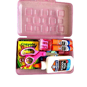 Back to School Essentials Supplies Pack Kit Bundle - Grades K-8 | Wide Ruled Notebooks Composition Book Folders Markers Crayons Colored Pencil Sharpener Glue Sticks (for Girls)