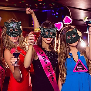 Fantasyon 36Pcs Halloween Scratch Paper Masks, Rainbow Scratch Paper Halloween Mask Craft Kit Skeleton Cat Witch Pumpkin Bat Mask Decorations for Animal Birthday Party Halloween Dress-Up DIY Gift