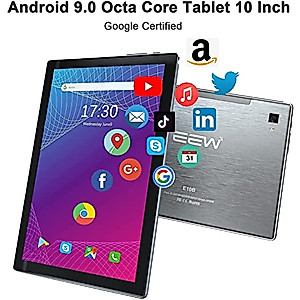 EEW Tablet 10 Inch Android Tablet, Octa-Core, 5G WiFi, 1280×800 HD Display, 13MP+5MP Dual Cameras, 2G RAM 32G ROM, Bluetooth 5.0, 6000mAh Battety
