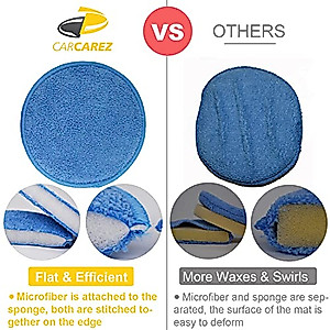 CARCAREZ Microfiber Applicator Pad for Car Waxing, Pack of 24