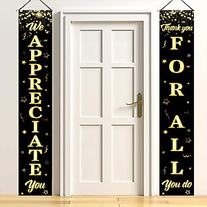 LOONELO Appreciate Thank You Porch Banner, We Appreciate You Porch Sign, Thanks for All You Do Banner Sign Party Decorations for Congrats Grad National Nurses Day Happy Retirement
