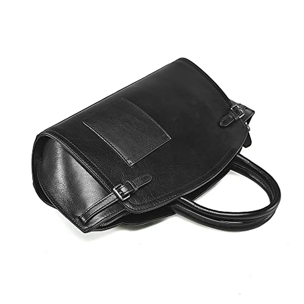Erivis Genuine Leather Handbags For Women Crossbody Purse Vintage Hobo Bags Top Handle Bags Brown (Black)