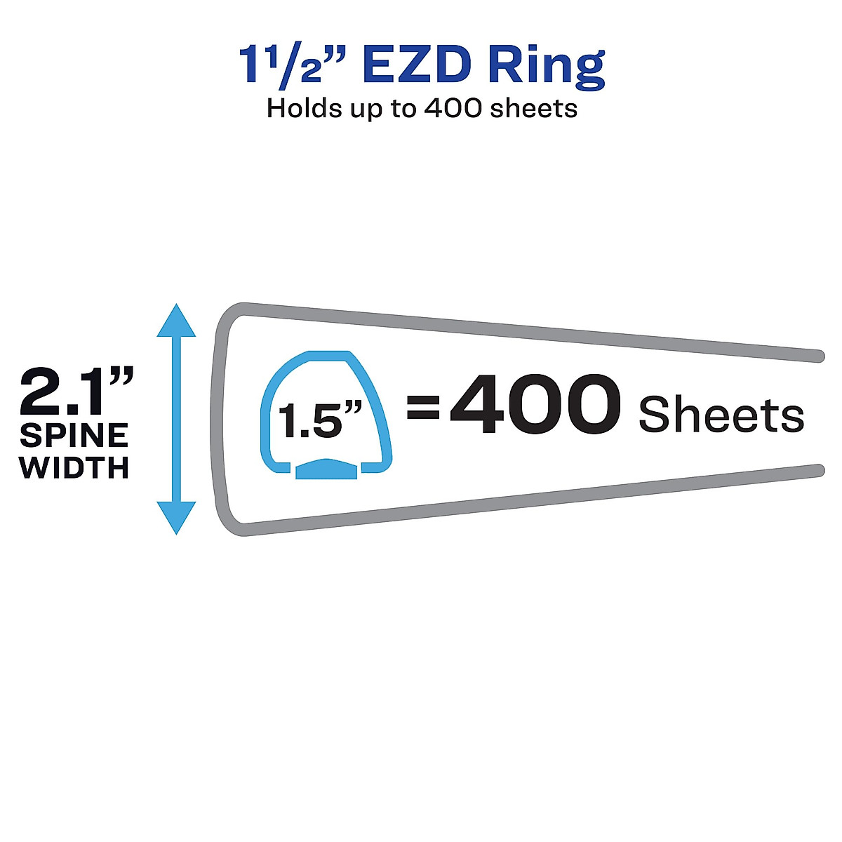 Avery Heavy-Duty View 3 Ring Binder, 1.5 Inch EZD Rings, Great for Portfolio Binders, Office Binders, School Notebook Binders, and More, 1 Red Binder (79171)