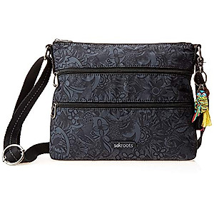 Sakroots womens Women's in Eco-twill, Multifunctional Purse With Adjustable Strap & Zipper Pockets, Sustainable Cross Body Handbag, Black Spirit Desert, One Size US