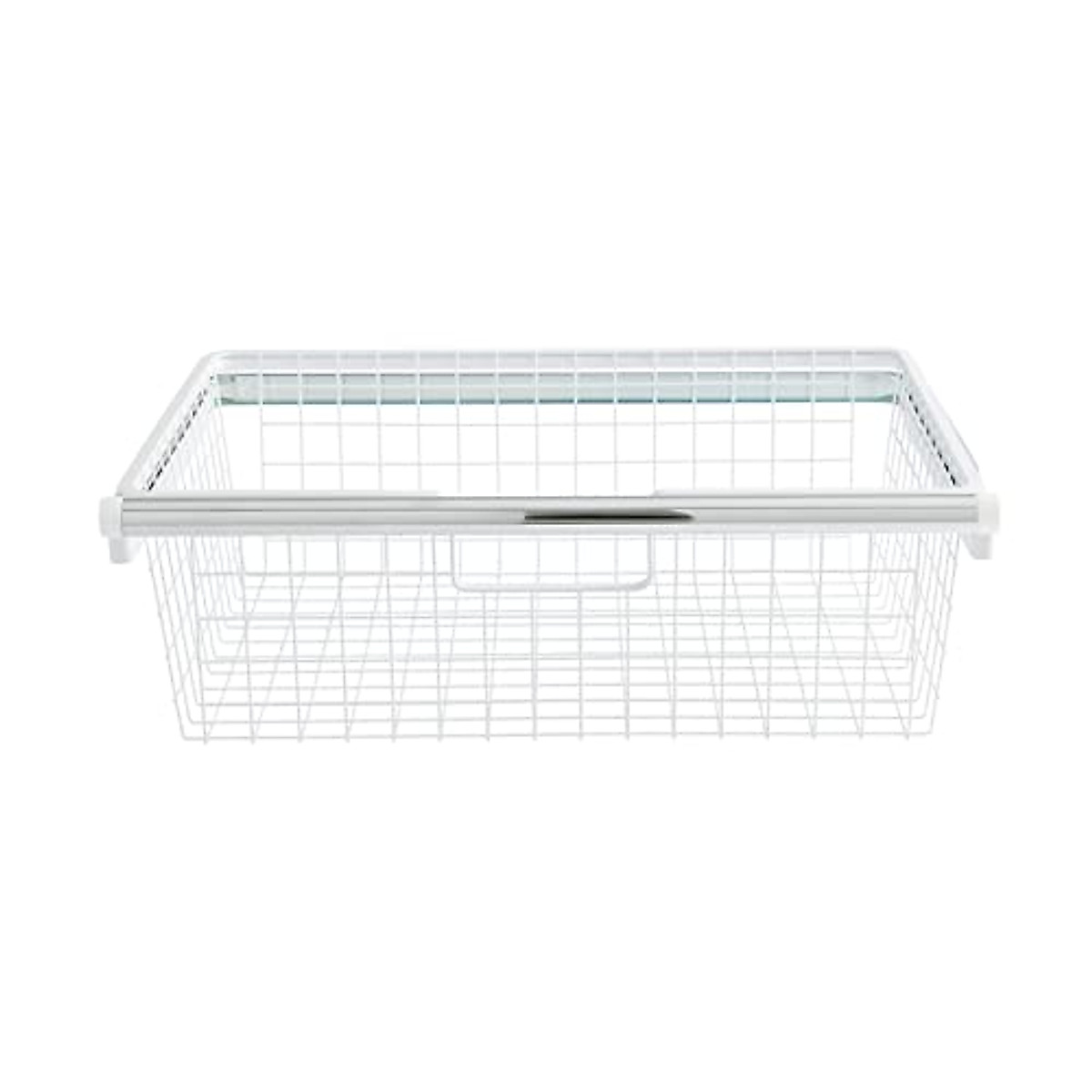 Rubbermaid Configurations Sliding Basket for Closet Drawer Organization, Sturdy Slide Out Basket, White