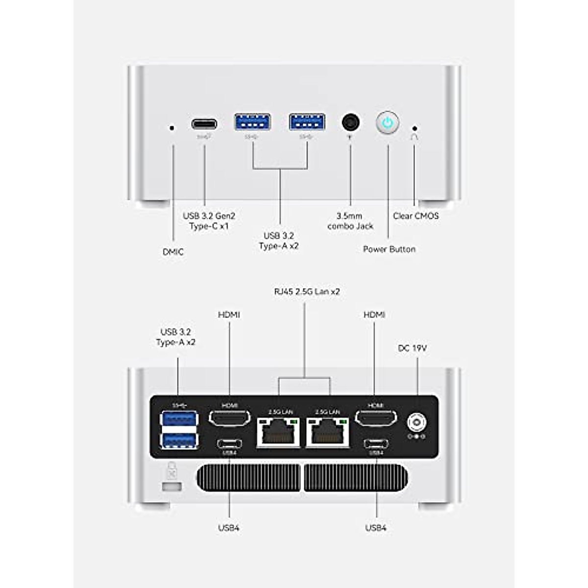 MINISFORUM Venus Series NPB7 Mini PC, 13th Gen Core i7-13700H Small Computer, 32G DDR5+1TB PCIe4.0 SSD, 2X HDMI(4K)+2X USB4(8K) Output, 2X 2.5G RJ45 Port, 4X USB3.2 Small Form Factor