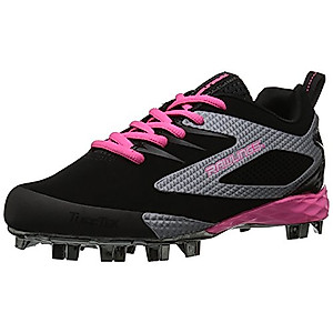 Rawlings Girl's Capture Baseball Shoe, Black/Pink, 3.0 M US Little Kid