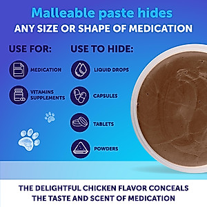 Pill Paste for Dogs - Pill Wrap for Dogs - Wrap a Pill for Dogs - Pill Wrap Masker Treats for All Breeds & Ages - Soft Dog Treats to Hide Pills, Capsules, Tablets - Chicken Flavor - 60 Servings