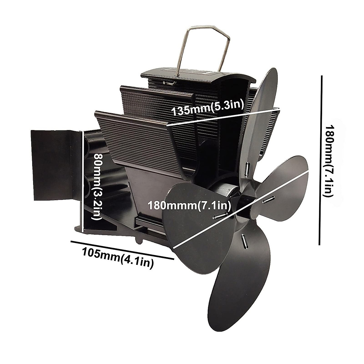 Fireplace Fan 4 Blades Heat Powered Stove Fan Log Wood Burner Eco-Fan Quiet Home Fireplace Fan