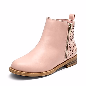DREAM PAIRS Girls SDBO2221K Side Zipper Low Heels Ankle Boots 11 Little Kid PINK/PU