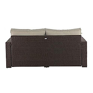 Serta Laguna Resin Outdoor Patio Furniture Collection, Sofa, Brown Wicker
