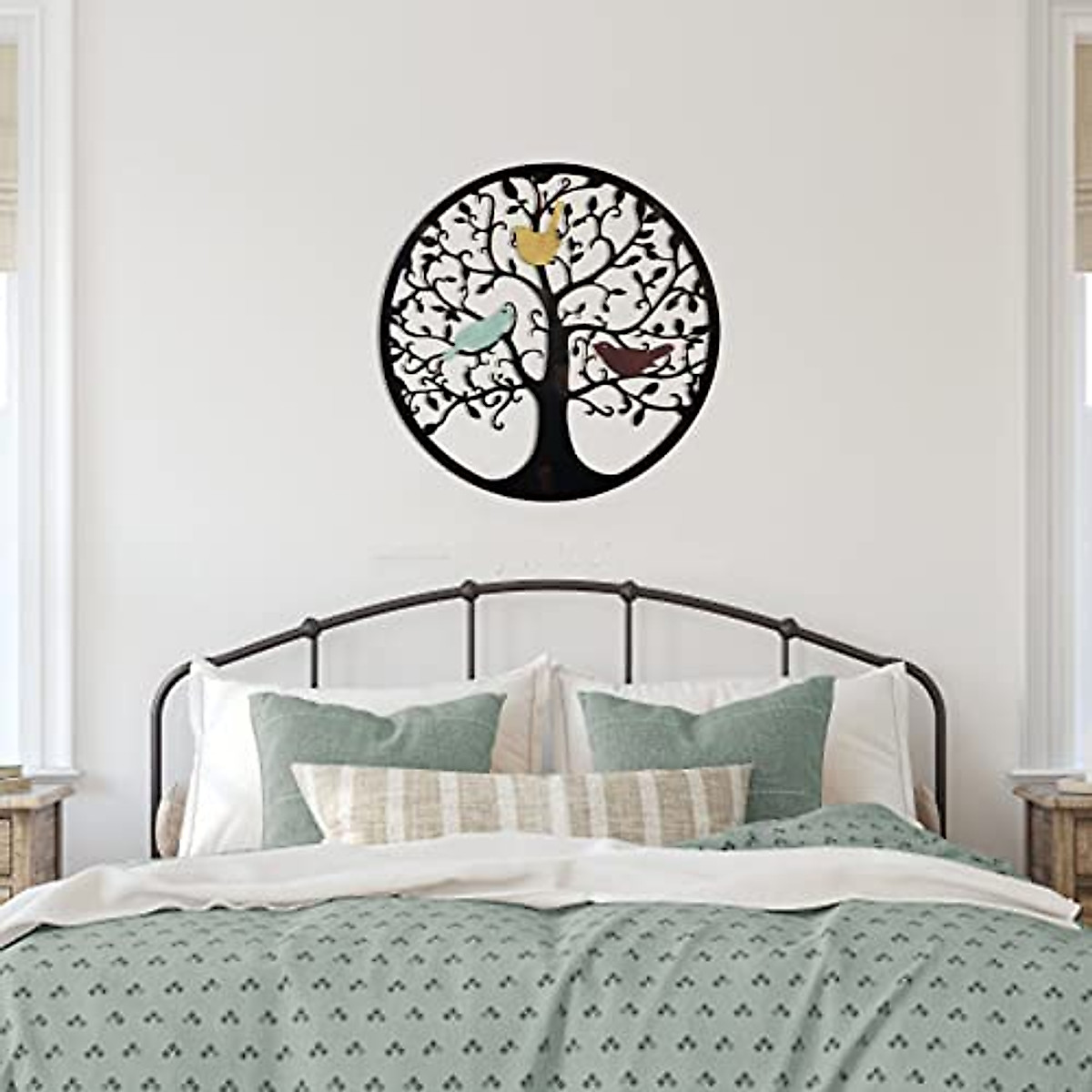Remenna Metal Wall Art-Tree of Life Wall Decor 23inch Family Tree Metal Wall Hanging Bedroom Living Room Decor Outdoor Decoration (Tree of Life)