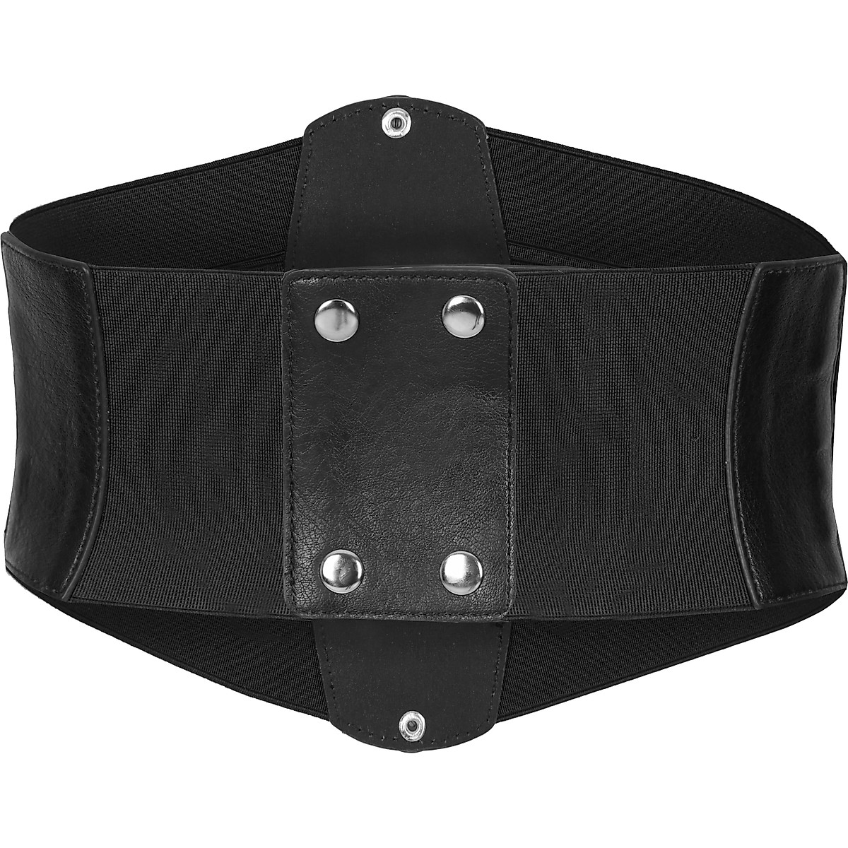 BlackButterfly 7 Inch Wide Lattice Corset Waspie Elastic Waist Belt (Black, US 18-20)