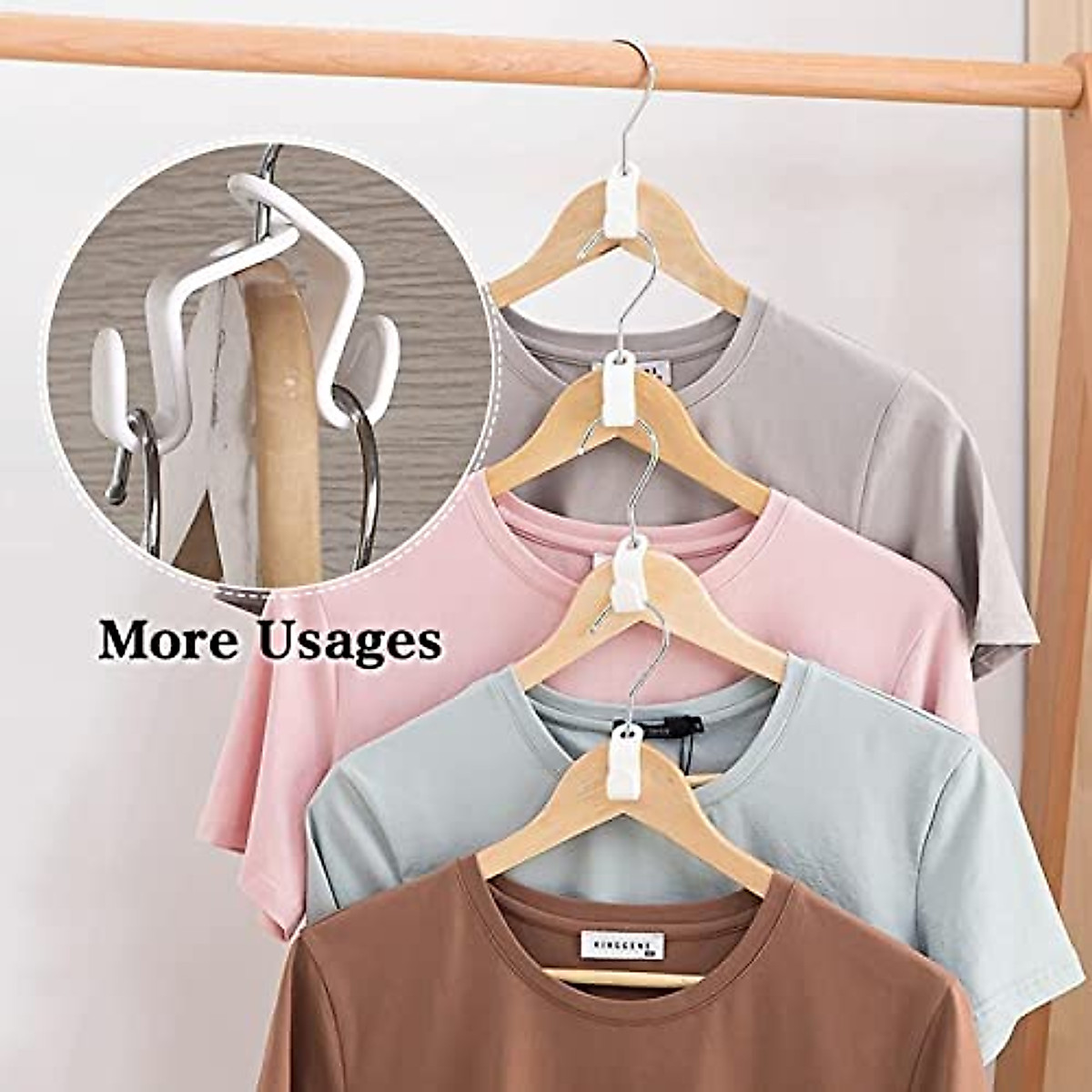 FYY Hanger Connection Hook 6 + 4 Plastic Closet Organizer Multifunctional Clothes Hanger Connector Joint Hook Space-Saving Magic Hanger Clothes Storage Non-Slip Clothes Storage Rack (White)