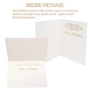 ceiba tree 24 PCS Christmas Thank You Cards with Envelopes & Stickers Sparkle Holiday Thank You Notes Cards Message inside 5 * 7 inch