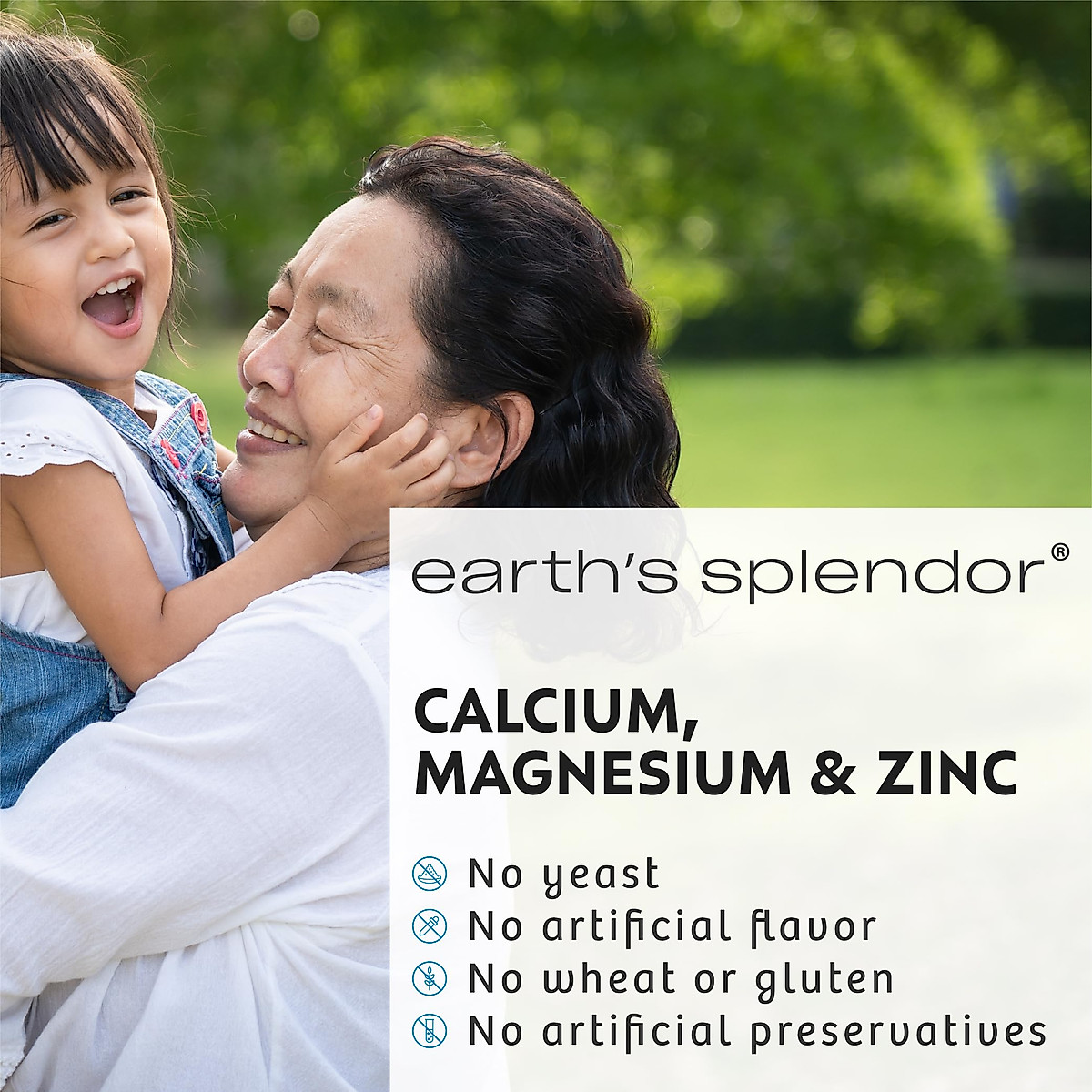 Earth's Splendor 1000 mg Calcium, 400 mg Magnesium, and 15 mg Zinc, Heart and Immune System Health, Bone and Muscle Support Dietary Supplement, 100 Tablets 1 + Month Supply
