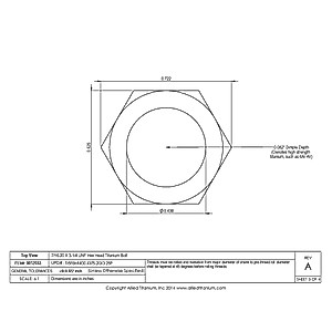 Allied Titanium 0012033, (Pack of 2) 7/16-20 X 3-1/4 UNF Titanium Hex Head Bolt, Grade 5 (Ti-6Al-4V)