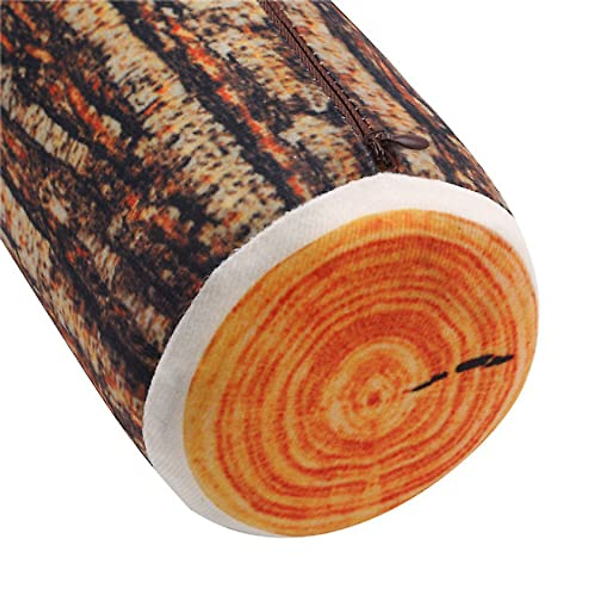 ZHANGXD 2PCS Creative Natural Wood Design Round Long Throw Pillow, Cushion for Home, Couch, Sofa, Bedroom, Living Room Decor, Stump (#1)