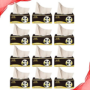 DOITOOL Paper Tissues 12bag Household Extraction Tissues Wood Pulp Paper Bag Toilet Napkins Paper Extraction