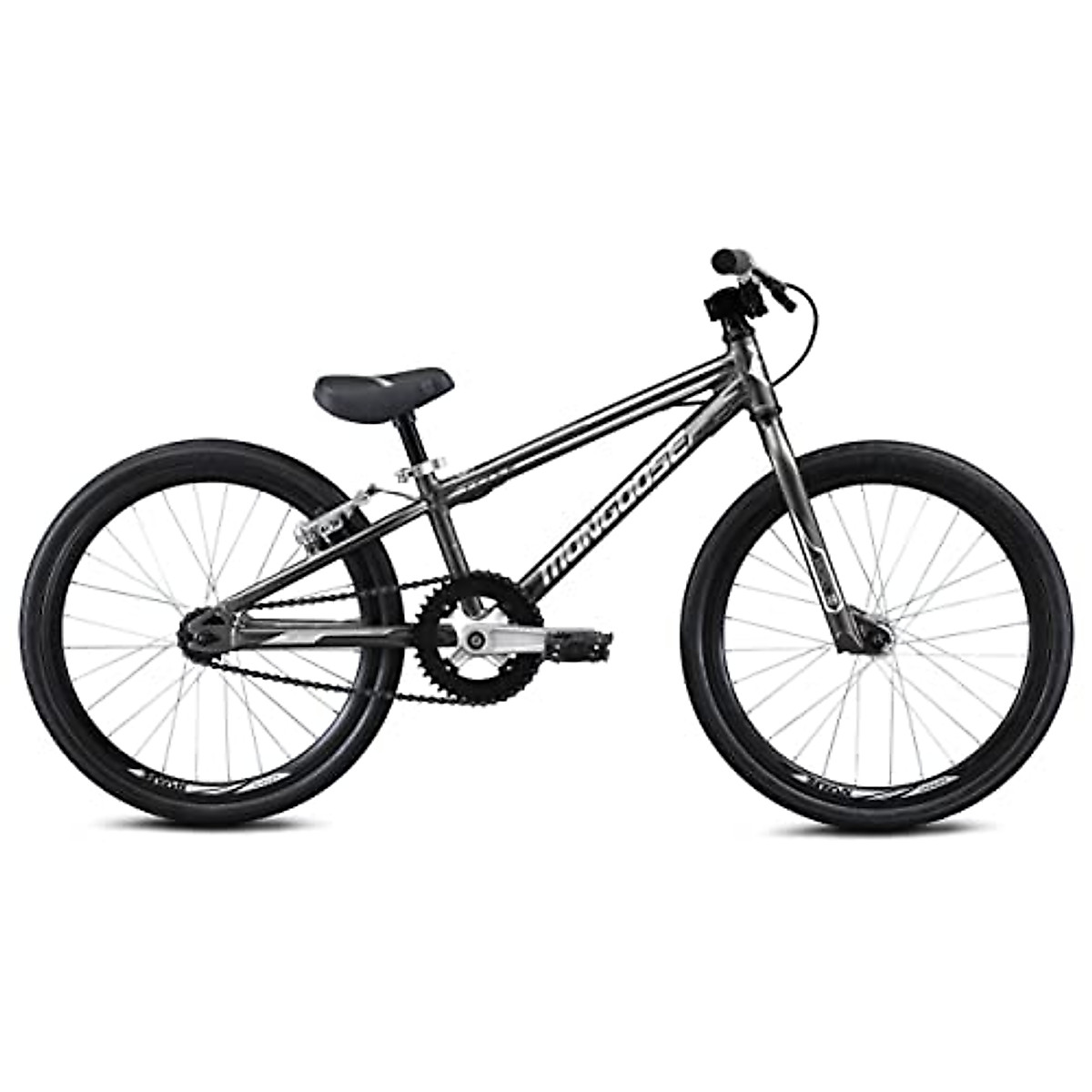 Mongoose Title Micro BMX Race Bike, 20-inch Wheels, Beginner Riders, Lightweight Tectonic T1 Aluminum Frame and Internal Cable Routing, Charcoal