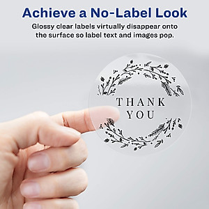 Avery Printable Round Labels with Sure Feed, 3/4" Diameter, Glossy Clear, 400 Customizable Labels (4222)