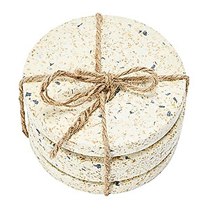 Main + Mesa Round Terrazzo Coasters, Eggshell, Set of 4