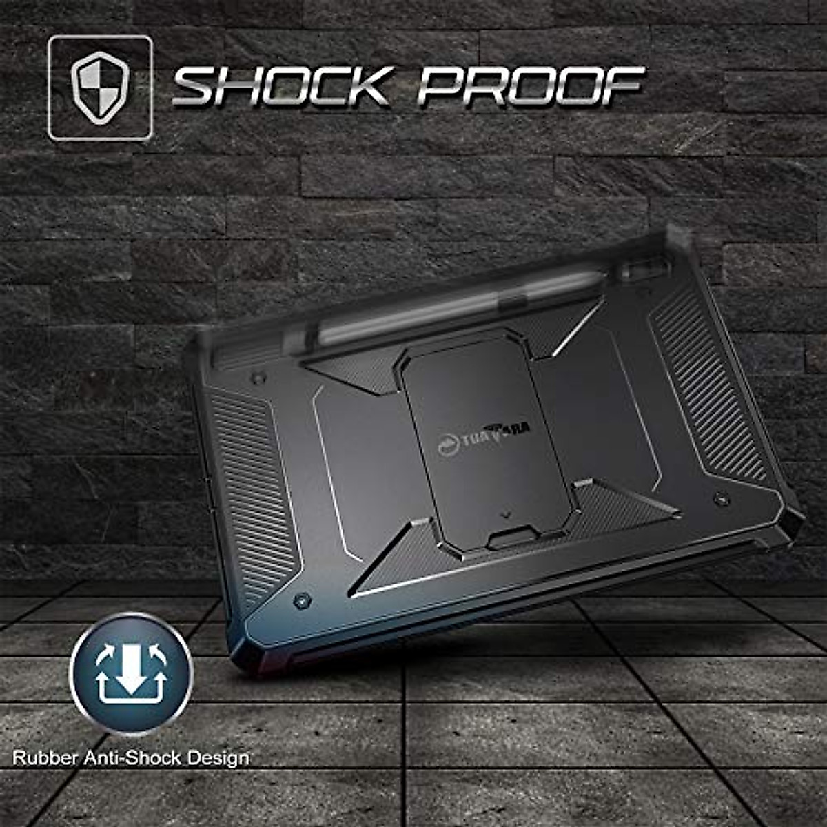 Fintie Case for Samsung Galaxy Tab S8/Tab S7 11 Inch (Model SM-X700/X706/T870/T875/T876), Tuatara Rugged Unibody Hybrid Full Protective Bumper Kickstand Cover Built-in Screen Protector, Black