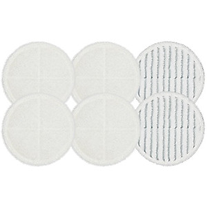 Flintar 2124 Spinwave Replacement Mop Pads for Bissell Bissel Spinwave Hard Floor Cleaner Powered Rotating Mop 2039 Series, 2307, 2315A, Part # 2124 (6 - Pack (4 Soft Pads + 2 Scrubby Pads))