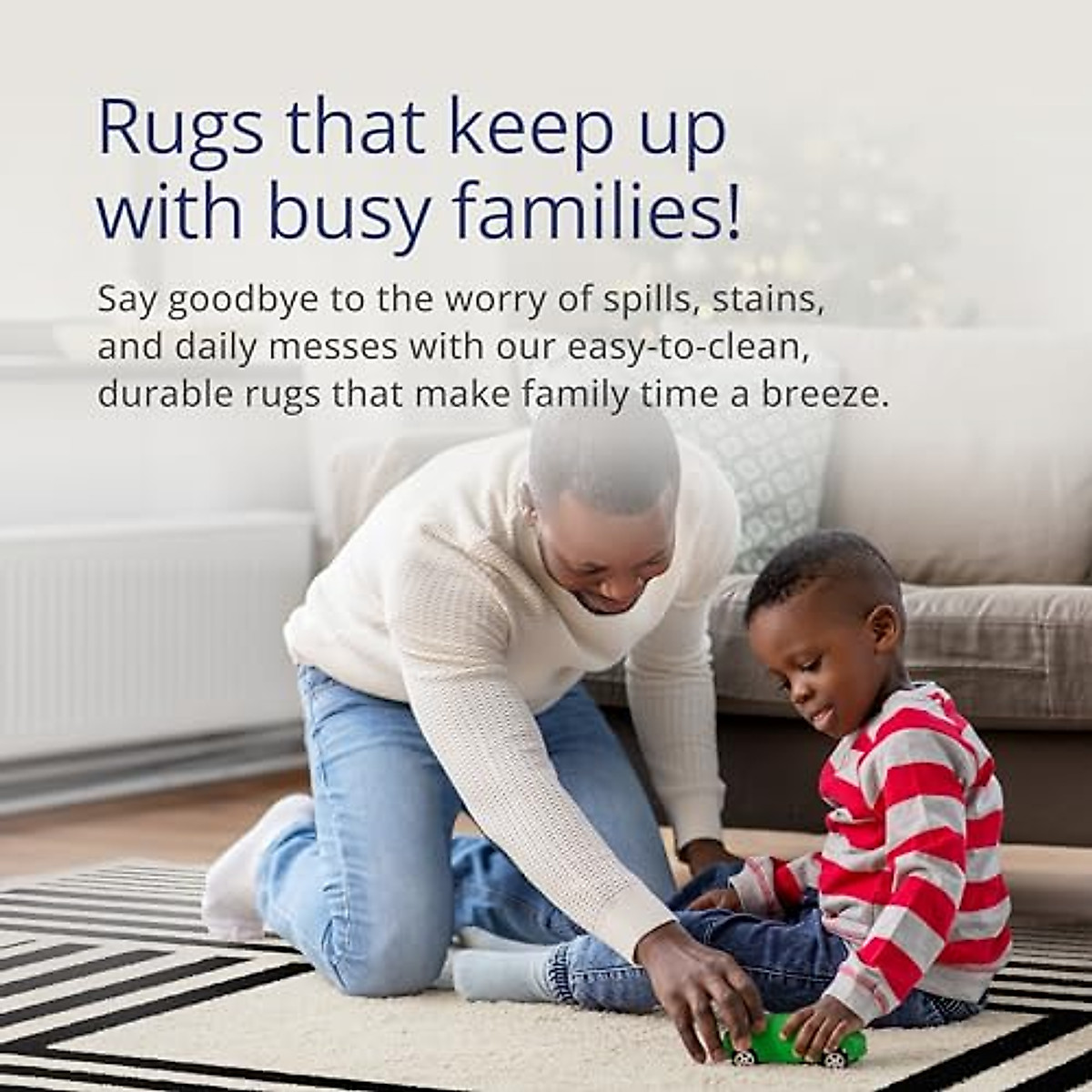 Abani Geometric Beige/Black Area Rug -6'x9' - Modern 3D Lines Design - Deco Collection - Easy to Clean - Durable for High Traffic Areas - Bedroom, Office & Kitchen - Medium Pile