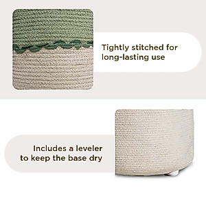 Folkulture Laundry Basket | 70L Laundry Hamper | 100% Cotton | Foldable | Tall Woven Rope Basket with Levelers & Sturdy Handles | Large Dirty Clothes Hamper | Baby, Kids Nursery Hamper for Storage