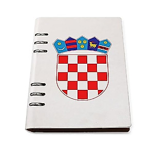 Croatia National Emblem Notebook Cover 6-Ring Binder Portable Planner Book Loose-Leaf Cover for Home Office