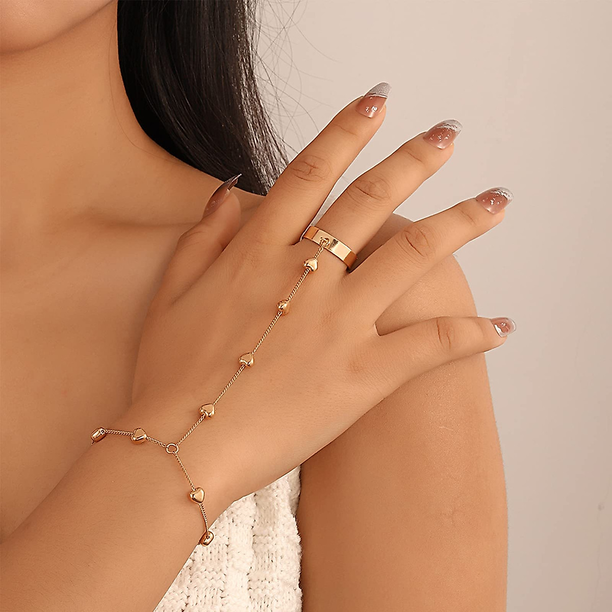 Roe Dolph Hand Chain Bracelet Ring Bracelet Hand Chain for Women Finger Ring Bracelet