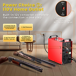 GX PUMP CS4-I Portable PCP Air Compressor, 350W Powerful Motor,Max 5800Psi/40Mpa, Built-in Home Converter, Water and Fans Cooling, 5 Hours Continous Work, 12V Auto Stop Paintball Air Compressor