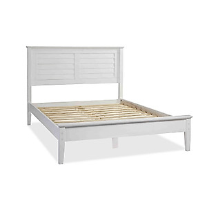 Grain Wood Furniture Greenport Solid Wood Platform Bed, Queen Size, Brushed White
