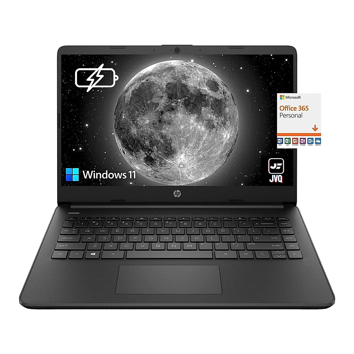 hp Newest Stream 14" HD Laptop, Intel Celeron N4020(up to 2.8GHz), 8GB RAM, 128GB Space(64GB eMMC+64GB Card), 1-Year Office 365, HDMI, WiFi, USB-C, Webcam, Bluetooth, Windows 11S, Black+JVQ Mousepad