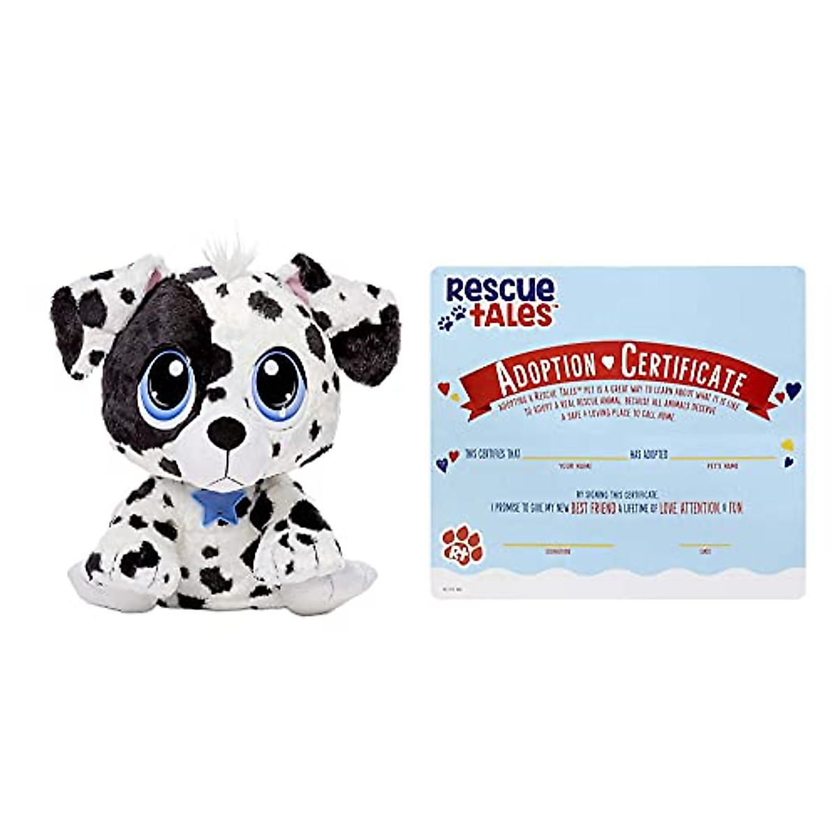 Little Tikes Rescue Tales Adoptable Pets - Dalmatian | Interactive Soft Cuddly Plush Pet Toy with Collar, Tag, Head Nods, Tail Wags, Lifelike Puppy Whines, Pants, and More Sounds | Ages 3+